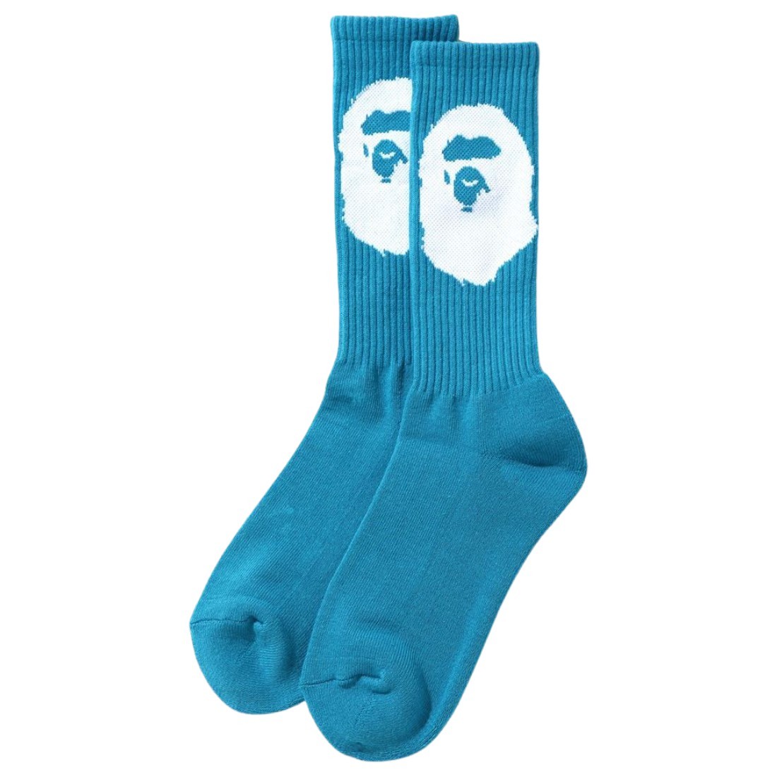 a bathing ape men big ape head socks blue