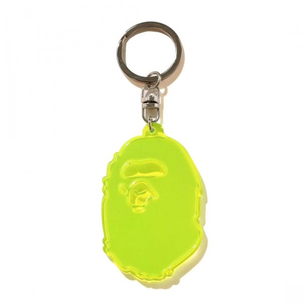 A Bathing Ape Ape Head Reflective Keychain yellow