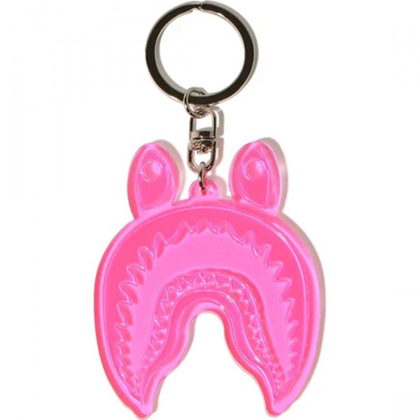 A Bathing Ape Shark Reflective Keychain pink