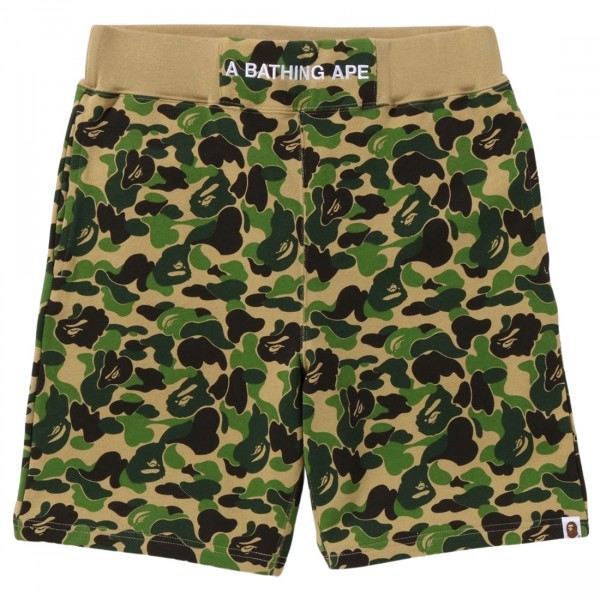 A Bathing Ape Men ABC Camo Sweat Shorts green