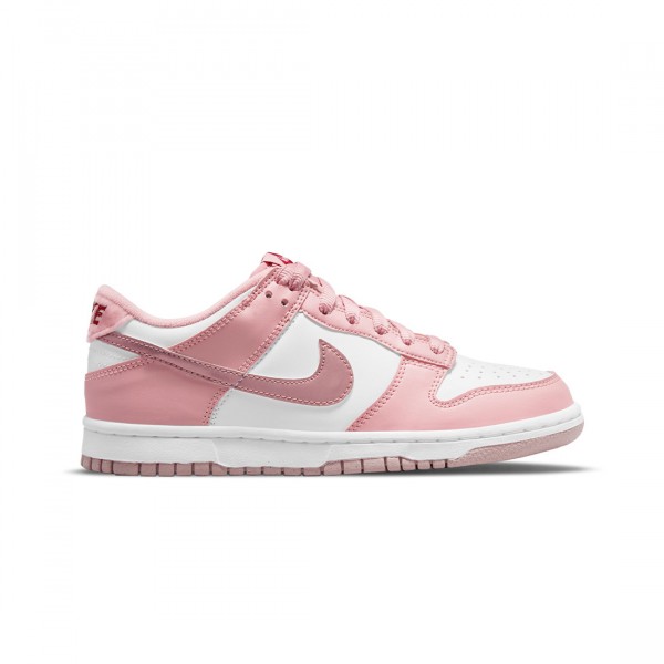 nike big kids dunk low pink glaze pink glaze white pomegranate