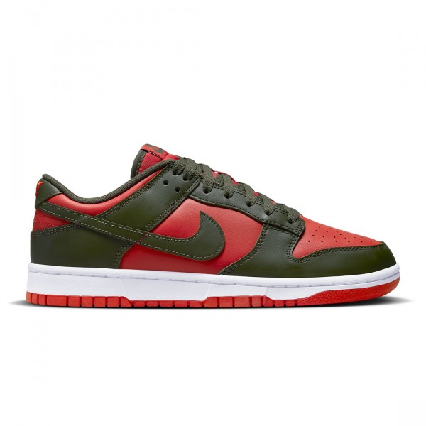 nike men dunk low retro mystic red cargo khaki mystic red white