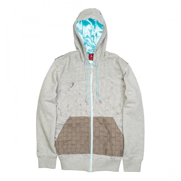 jordan men air jordan fusion aj12 ls hoody gray
