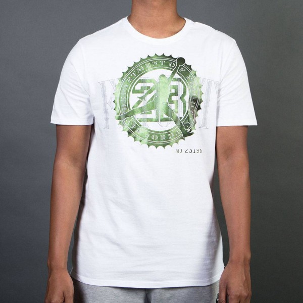 jordan men jordan pure money bank note tee white
