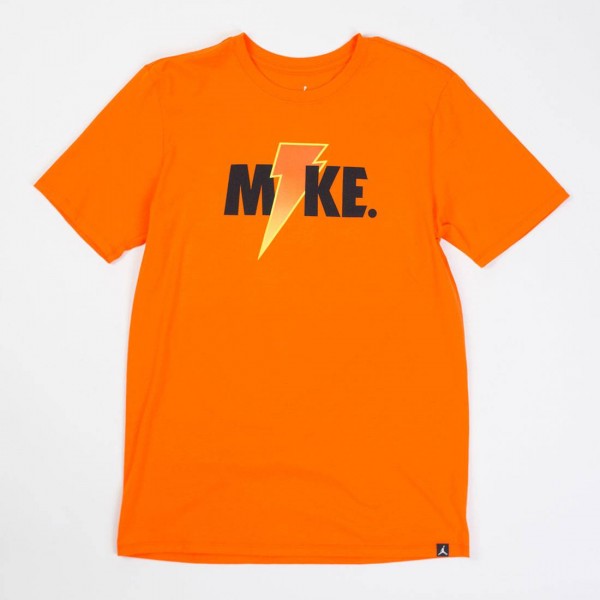 jordan men jordan sportswear like mike lightning tee orange safety orange