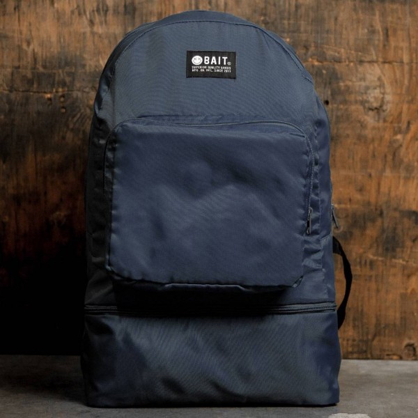 BAIT Lightweight Packable And Detachable Sneaker Nylon Backpack navy