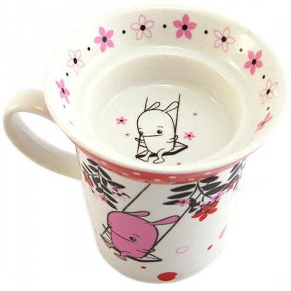 limited edition Noferin Pecanpals Ceramic Cup and Saucer Sets red pink