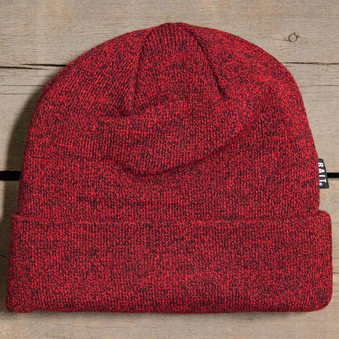 BAIT Folded Beanie heather red black