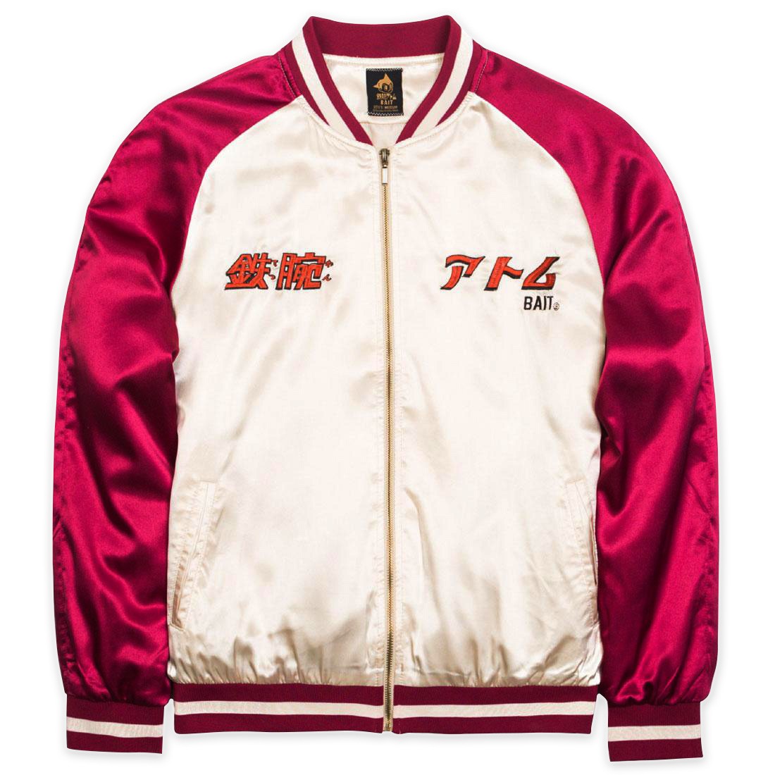 BAIT x Astro Boy Men Mighty Atom Souvenir Jacket maroon white