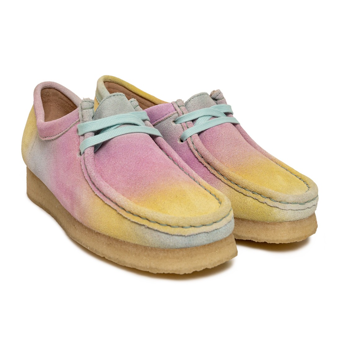 Clarks Women Wallabee white blue