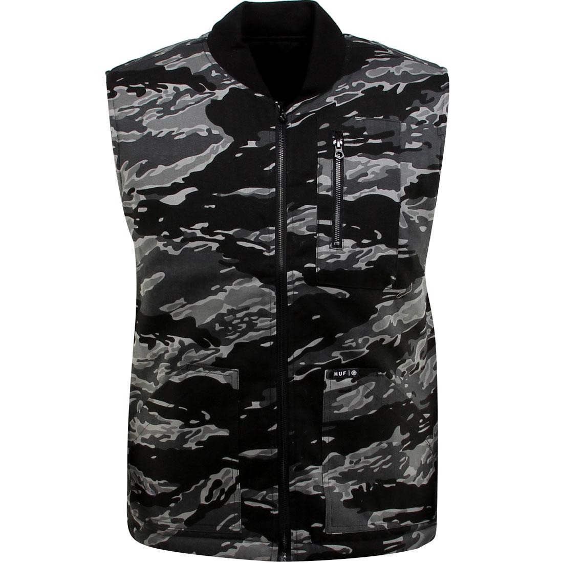 HUF Tiger Camo Reversible Vest Jacket (black / camo / rev)