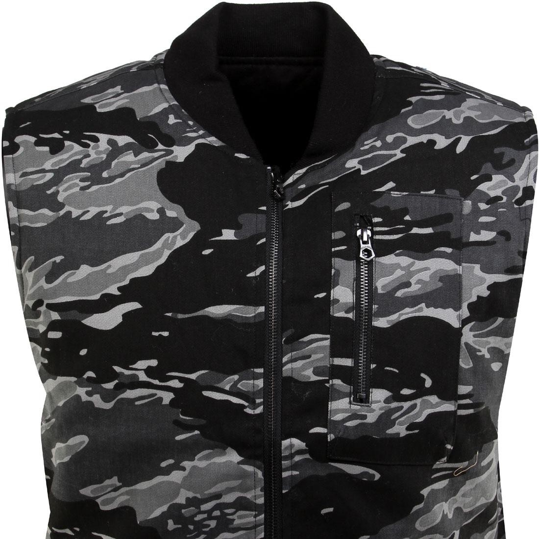 HUF Tiger Camo Reversible Vest Jacket (black / camo / rev)