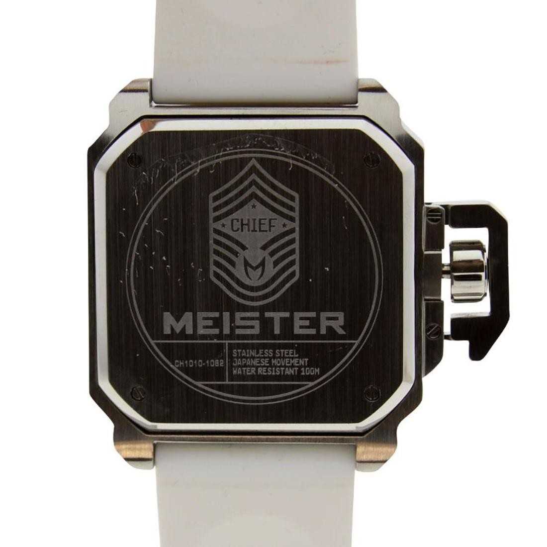 Meister Chief Rubber Strap Watch (silver / white)
