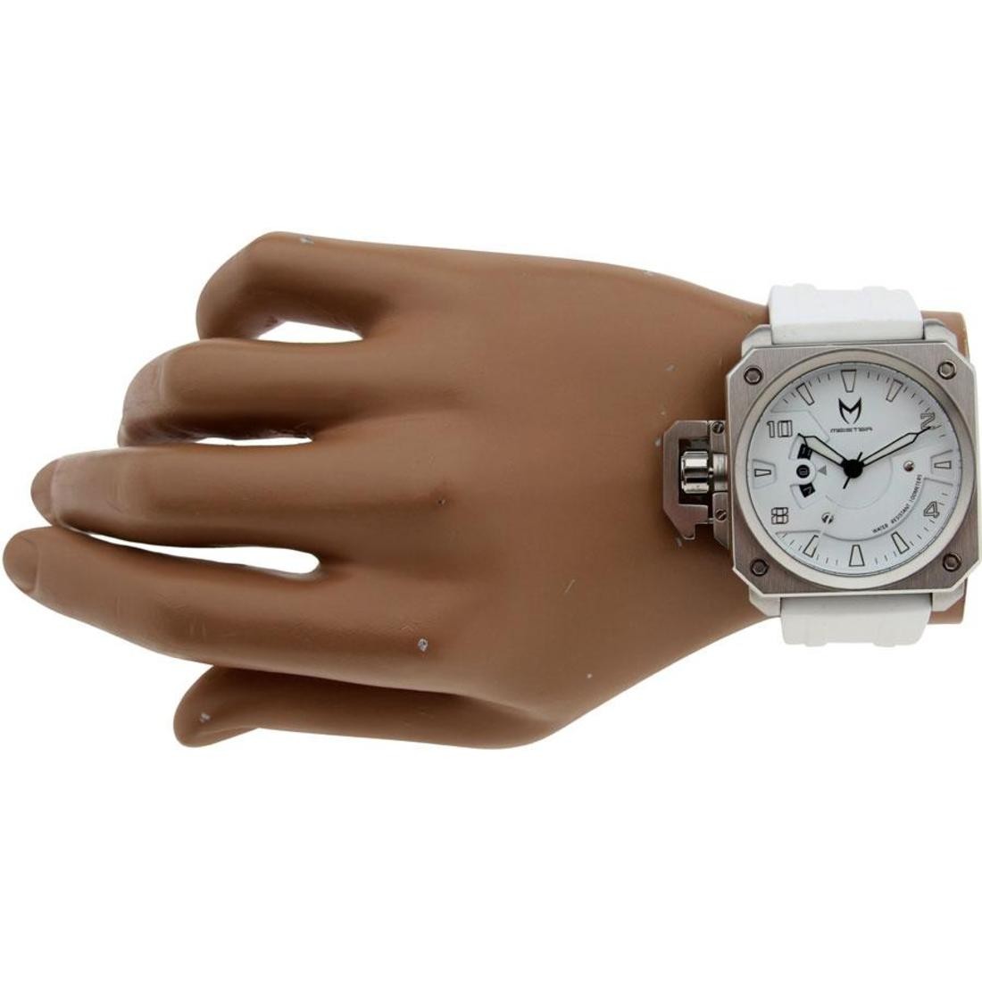 Meister Chief Rubber Strap Watch (silver / white)