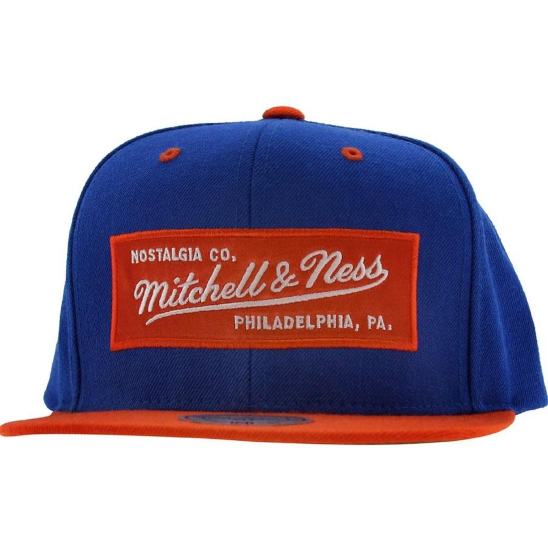 Mitchell And Ness Retro Logo Snapback Cap (royal / orange)