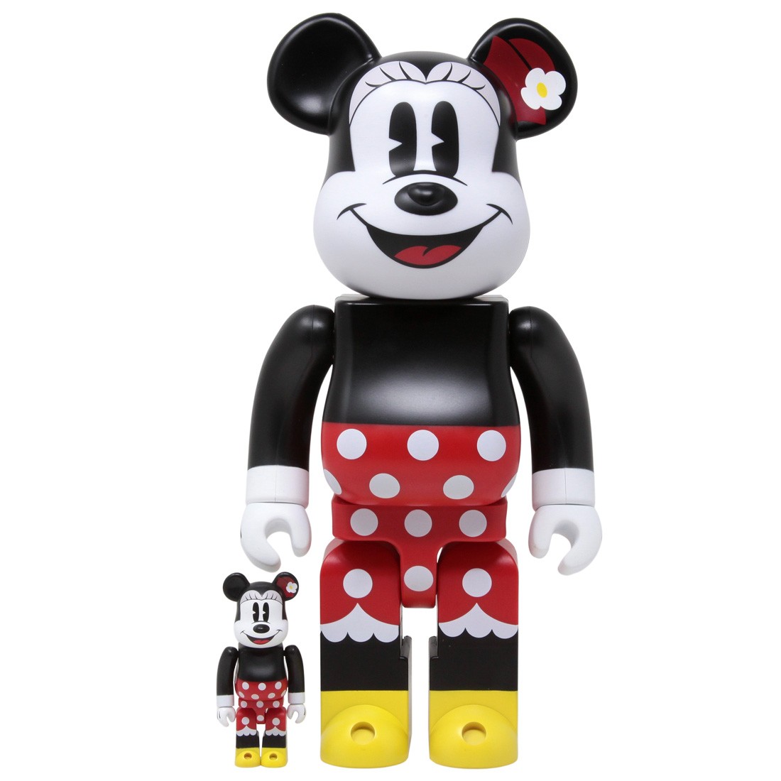 Medicom Disney Minnie Mouse 100 400 Bearbrick Figure Set Black Red