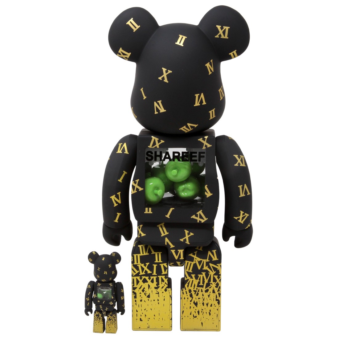 Medicom Shareef 3 100% 400% Bearbrick Figure Set black