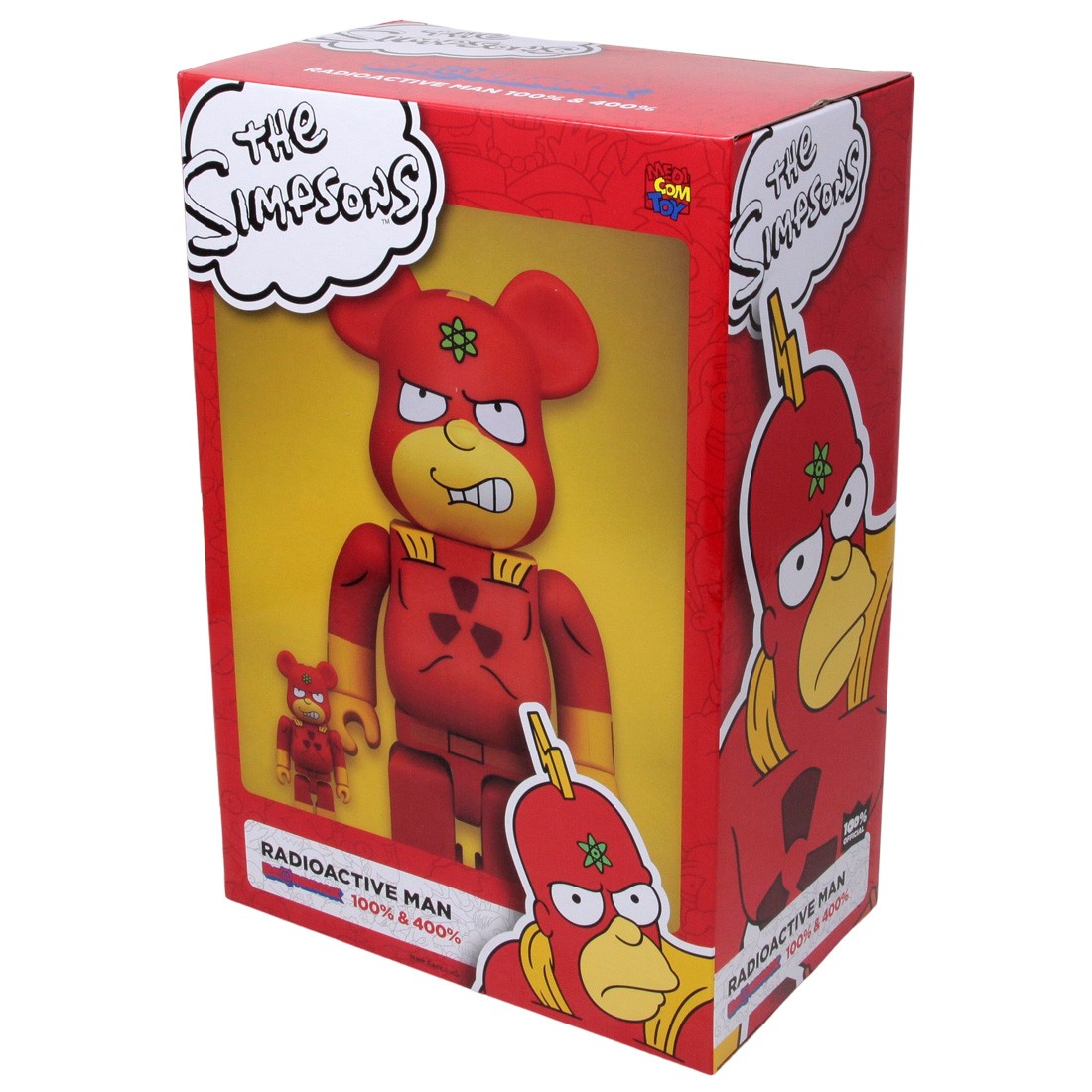 Medicom The Simpsons Radioactive Man 100% 400% Bearbrick Figure Set red