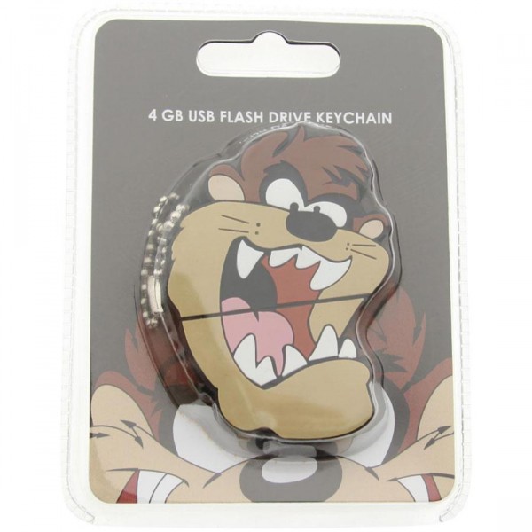 Looney Tunes Taz 4GB Rubber USB Flash Drive Keychain (brown)