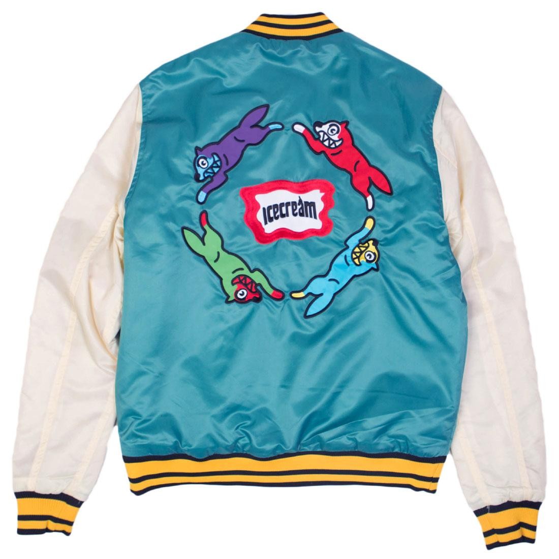 Ice Cream Men Retro Varsity Jacket teal