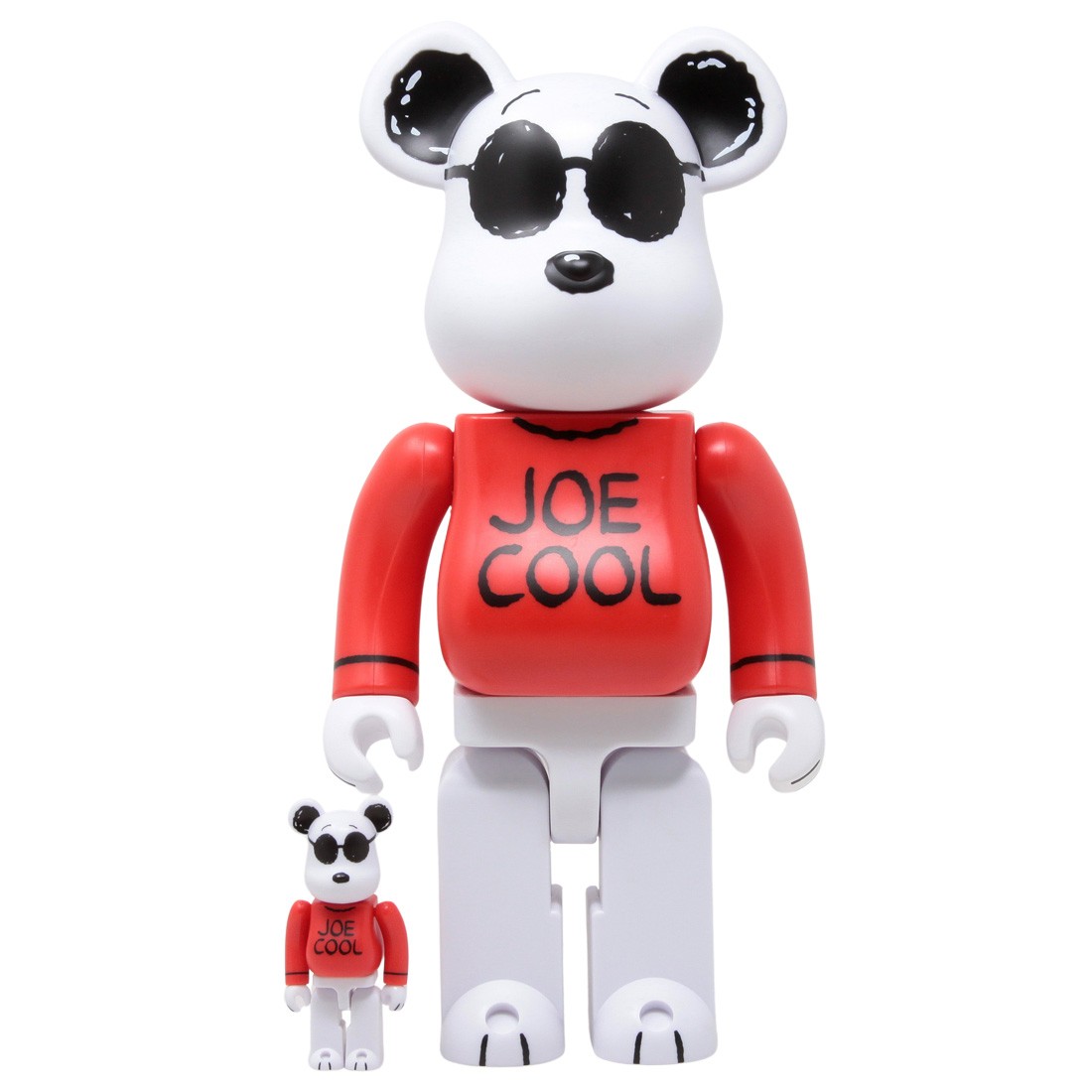Medicom Peanuts Joe Cool Snoopy 100% 400% Bearbrick Figure Set white