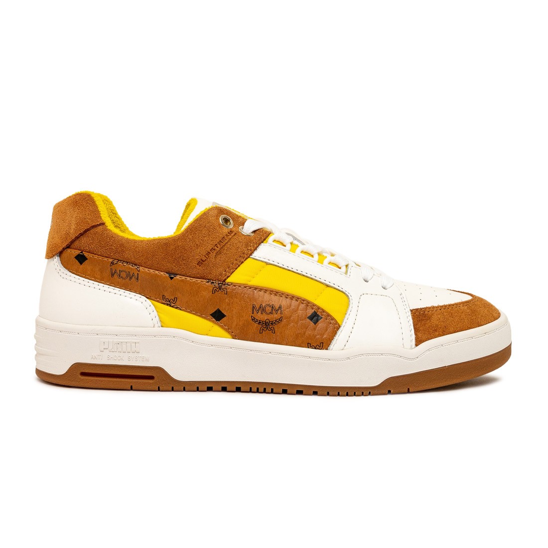Puma X MCM Men Slipstream Lo white bright white vibrant yellow